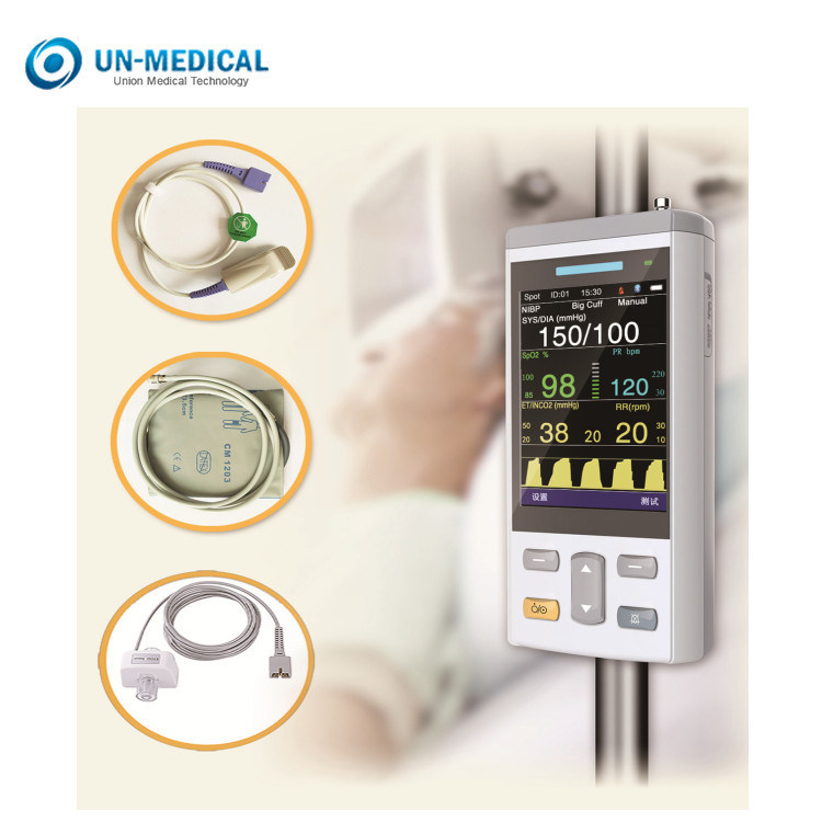 PC100E Rechargeable 3.5 Inch NIBP SpO2 etco2 Handheld Patient Monitor ...