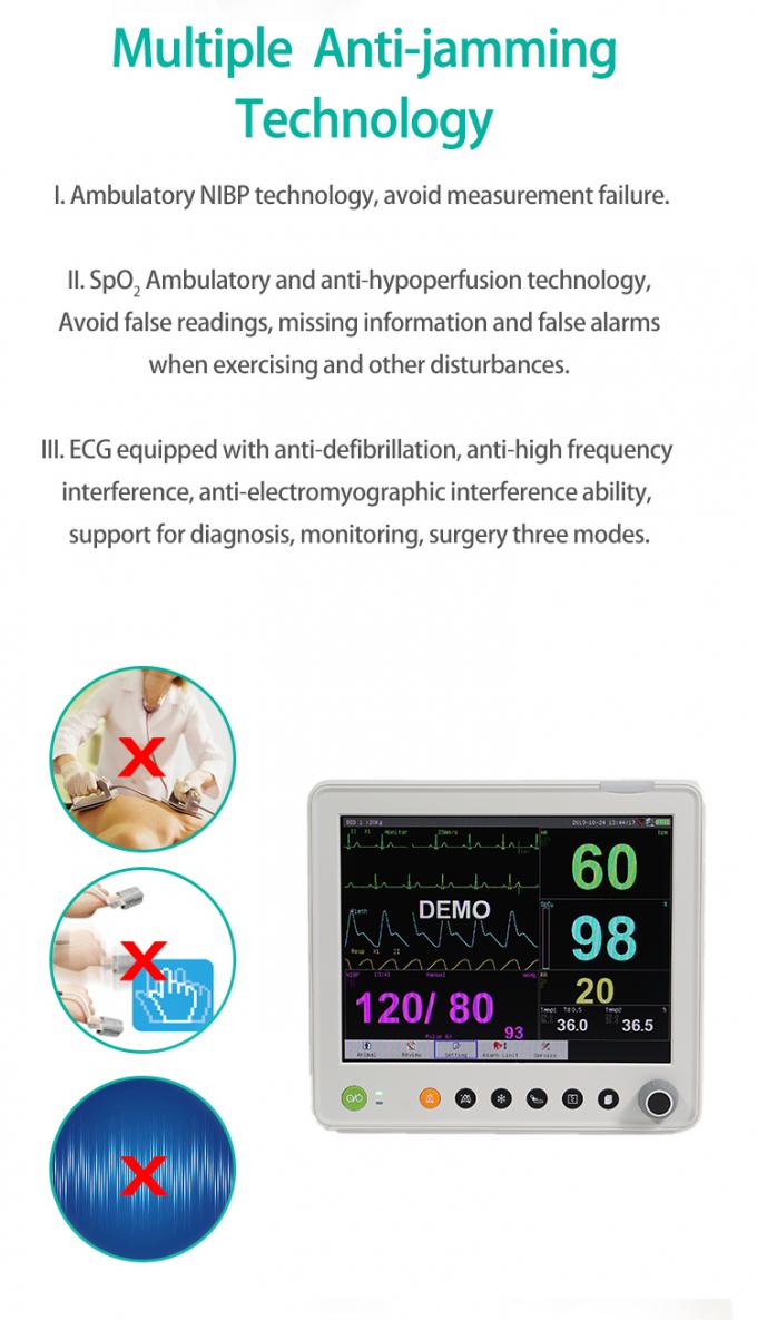First Aid Patient Vital Signs Monitor Anti Jamming Analog Output